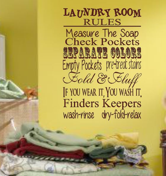 Laundry Room Rules Decal on Luulla