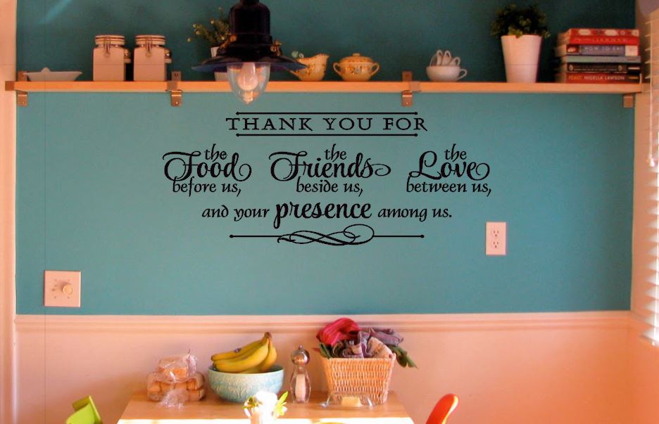 Thank You For The Food, Friends And Love Kitchen Decal on Luulla