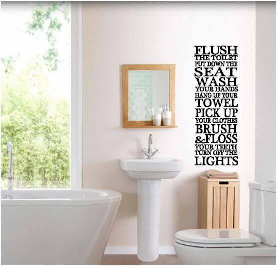 Bathroom Rules Vinyl Decal on Luulla